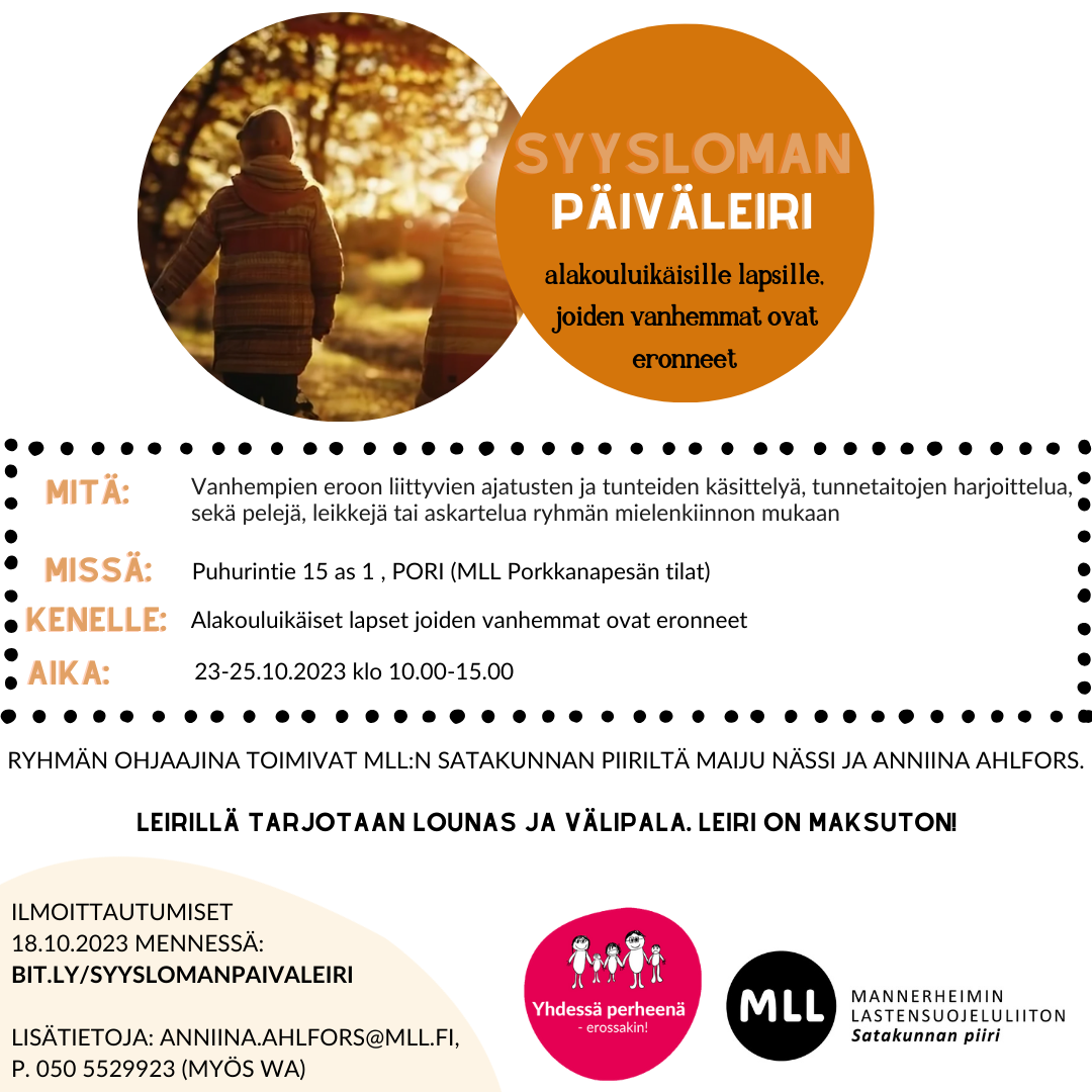 Syysloman päiväleiri alakouluikäisille lapsille Sampolassa! - MLL:n Satakunnan piiri